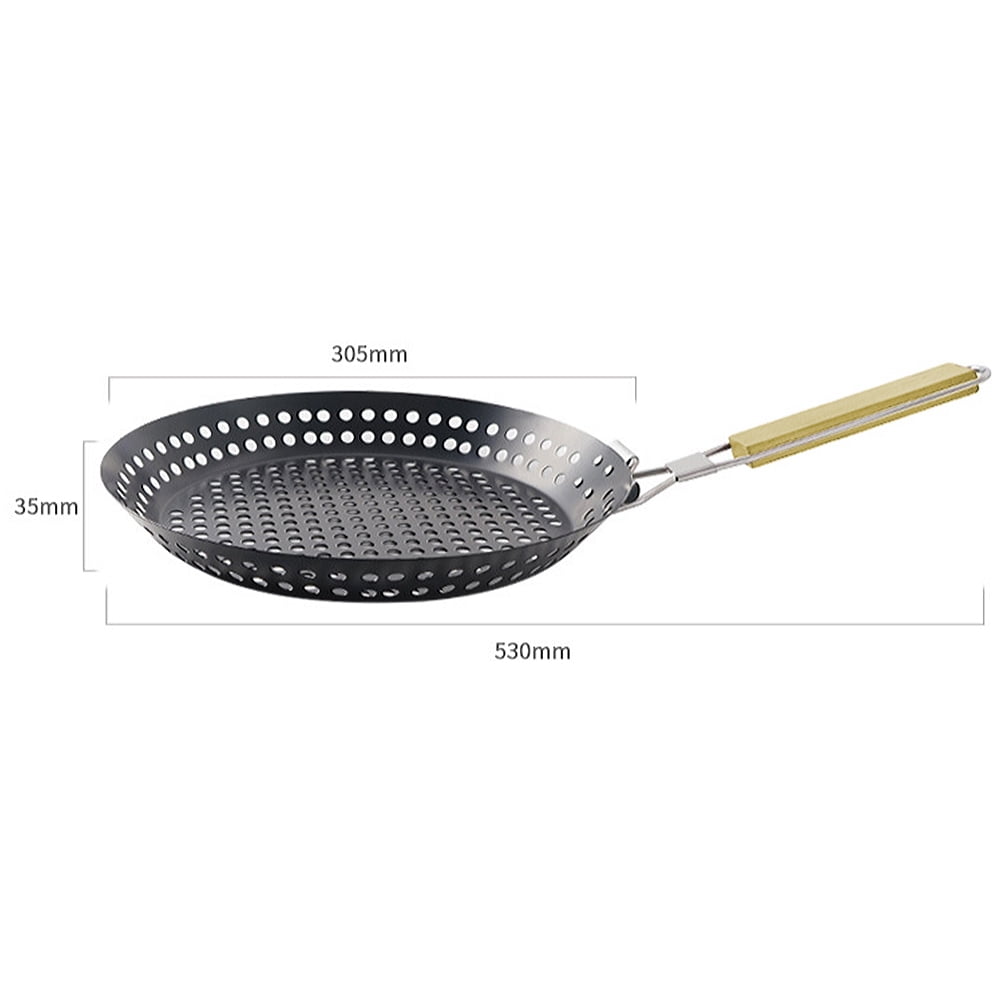 TiooDre Outdoor Frying Pan Foldable Round Camping an bbq grill Iron ...