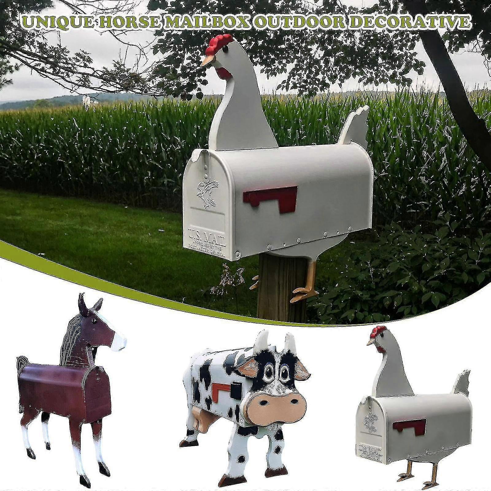 Animal Metal Mailbox Funny Farm Animal Mailboxes For And Outside Garden ...