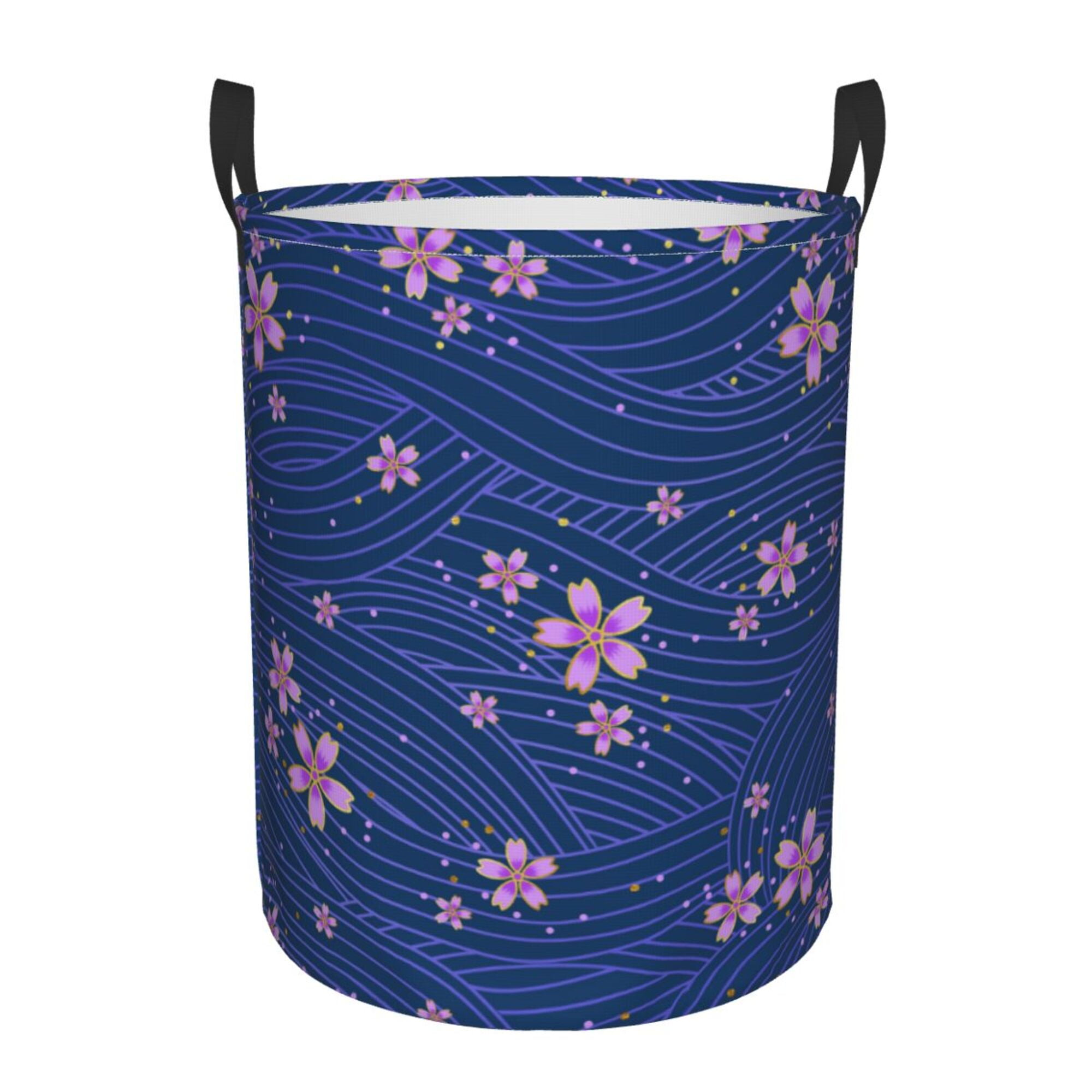 ZICANCN Laundry Basket Organizer, Blue Flower Collapsible Hamper for ...