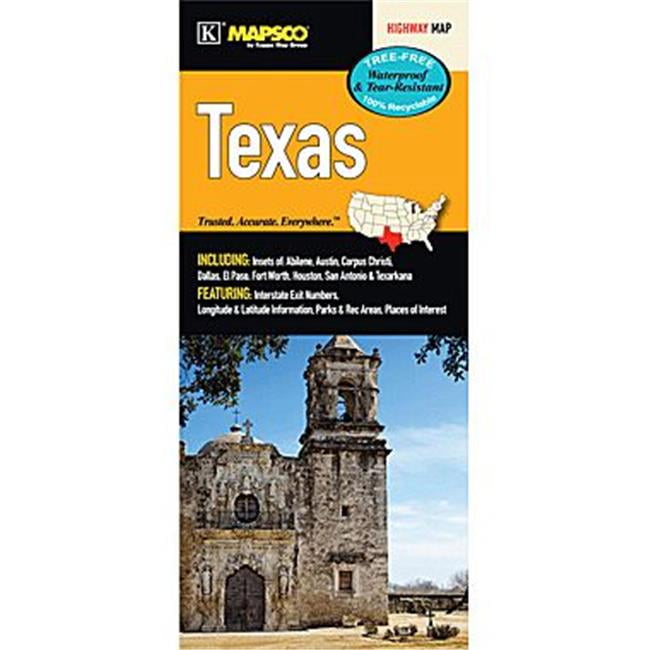 Universal Map 14860 Texas Waterproof Map - Walmart.com