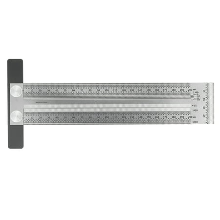 Woodworking Marking T Ruler, CNC Machined Clear Scale Stainless Steel ...