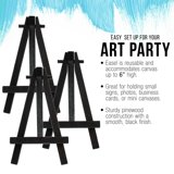 U.S. Art Supply 8" High Small Black Wood Display Easel, Mini Tabletop ...