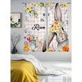 Happy Easter Sheer Curtains 2 Panels Set Spring Gray Bunny Yellow ...