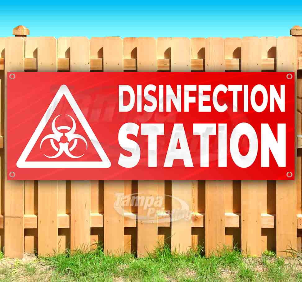 Disinfection Station 13 oz Vinyl Banner With Metal Grommets - Walmart.com