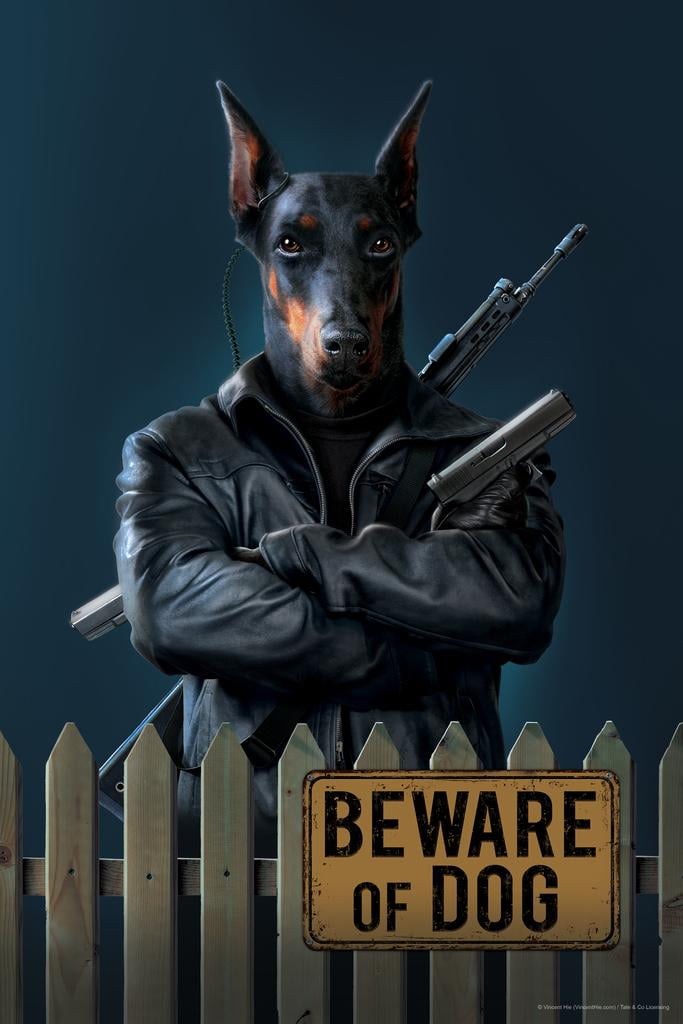 Beware of Dog Gangster Doberman Pinscher by Vincent Hie Fantasy Art ...