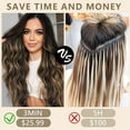 Clip in Long Wavy Synthetic Hair Extension 24 Inch Ombre Natural Black ...