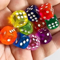 Jangslng 2 Pcs Dice 16mm Colorful Teaching Dice 6 Sided Smooth Edge Non ...