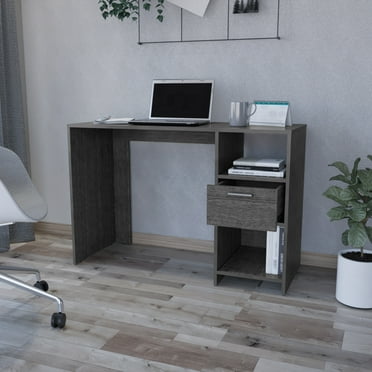 OSP Home Furnishings Aurora Computer Desk with Powder-Coated Black ...