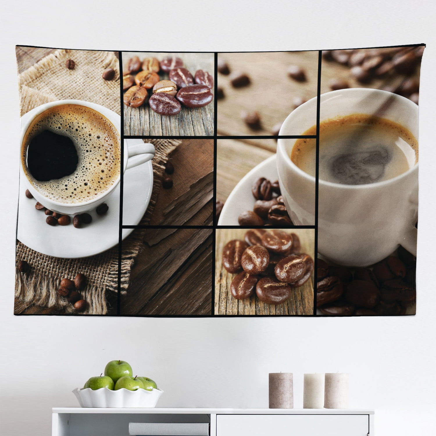 Colorful Tapestry, Collage of Different Photos on Wooden Background ...