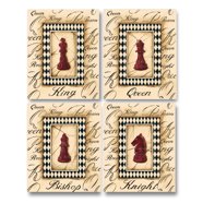 Black and Cream Classic King, Queen, Knight, Bishop Chess Adult Set; 4 ...