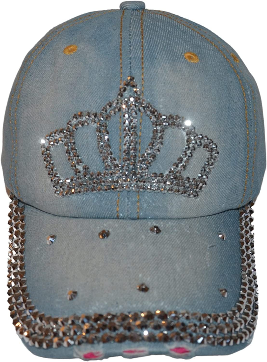 Popfizzy Bling Hat for Women and Girls, Fun Rhinestone Baseball Cap ...