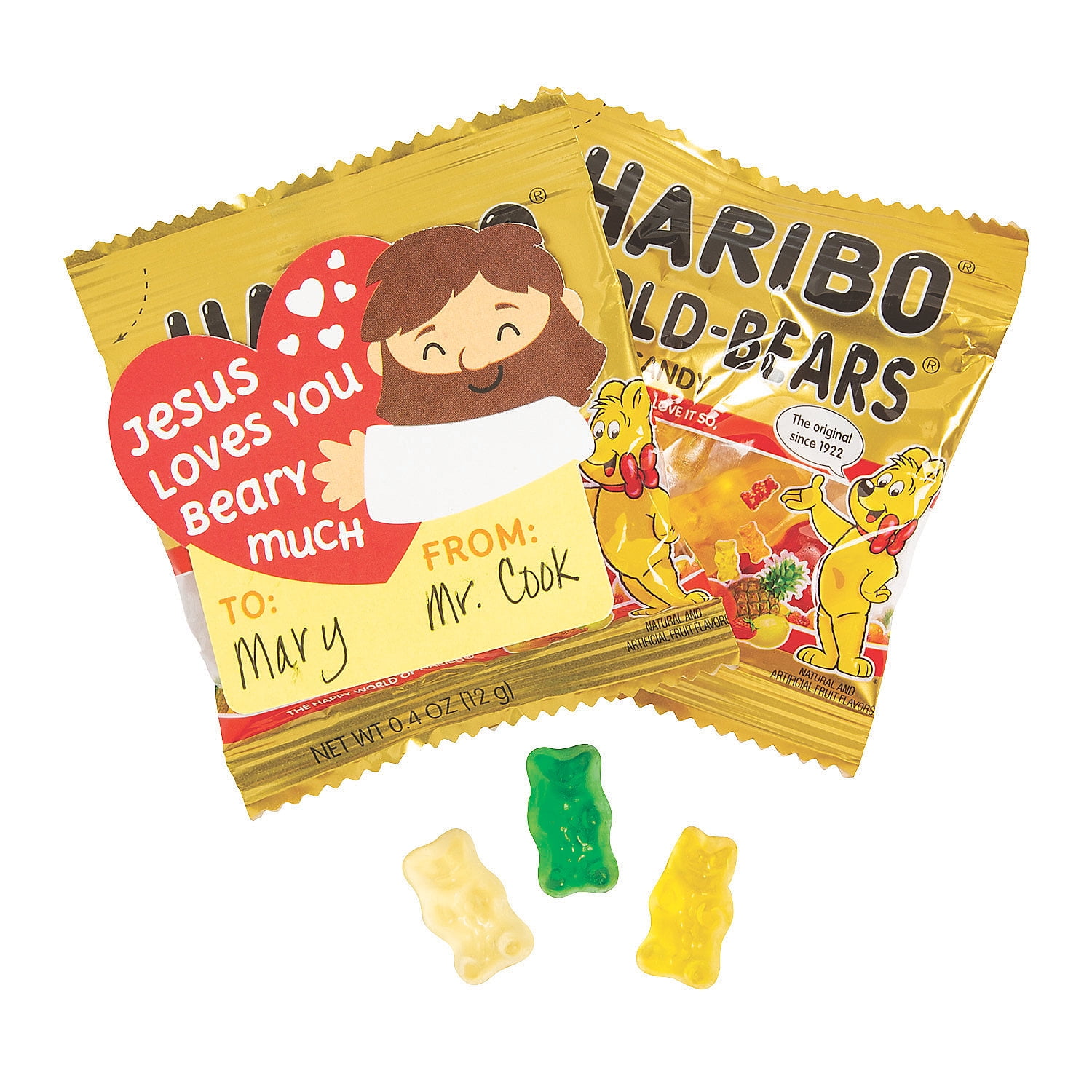 Jesus Loves You Beary Much Haribo® Gummi Bear® Mini Packs with ...