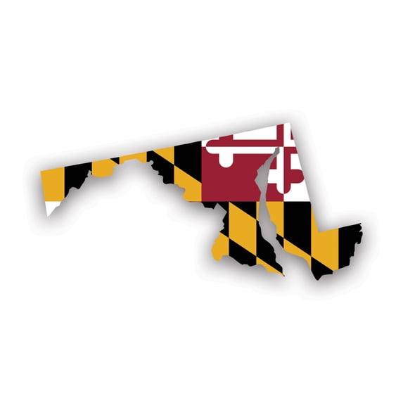 Maryland State Shaped Flag Sticker Decal - Self Adhesive Vinyl ...