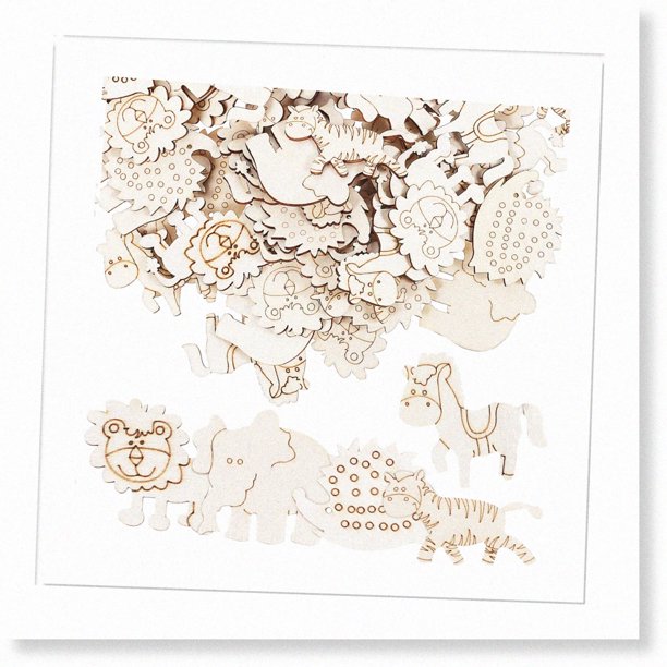 Woodland Critters Craft Kit: 100 Animal Cutouts - Unfinished Wood ...