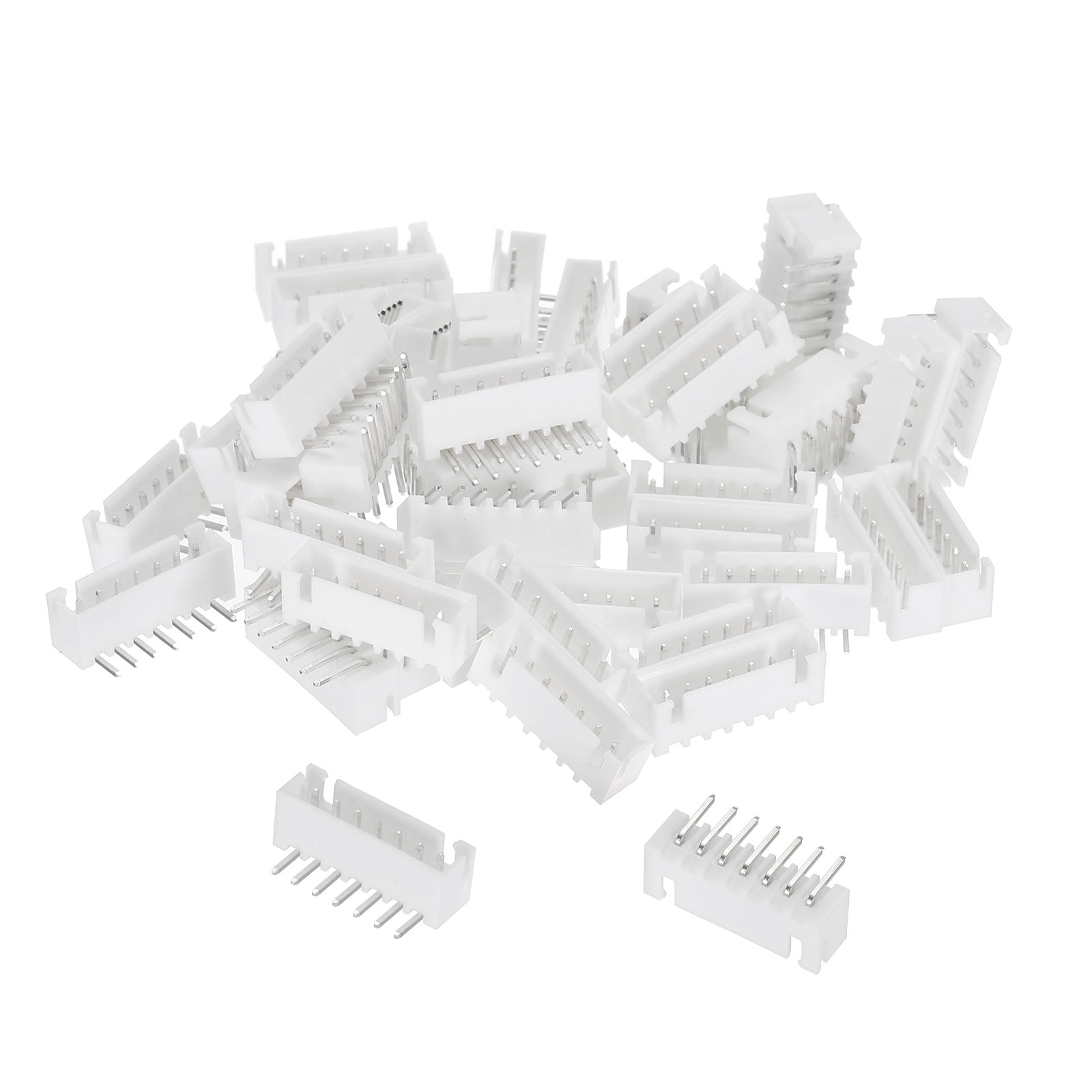 2.54mm Connector 7 Pin Male Adapter Right Angle Pin Header White Socket ...