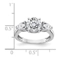 14K White Gold Three Stone Engagement Ring Moissanite Size 6 (2.36 cttw ...