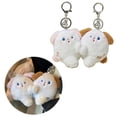 2Pcs Puppy Plush Keychains Toy Cartoon Dog Keys Chain Backpack Pendant ...