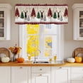 Curtain Valance for Windows, Christmas Tree Elk Shadow Winter Snowflake ...