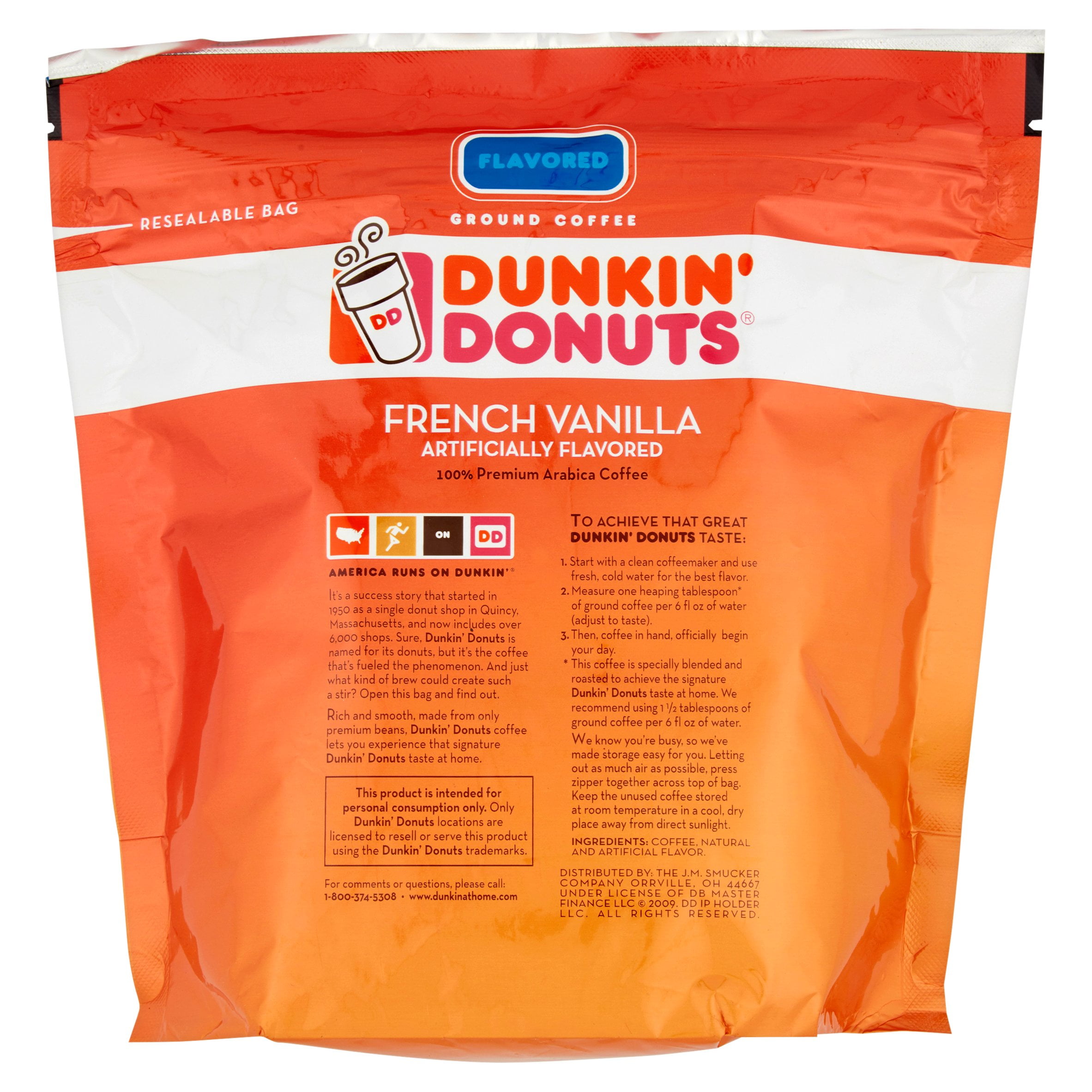Dunkin Donuts French Vanilla Ground Coffee Nutrition Facts | Besto Blog