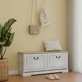 Entryway Shoe Storage Bench with 2 Flip-Top Drawers, Each with 3-Level ...