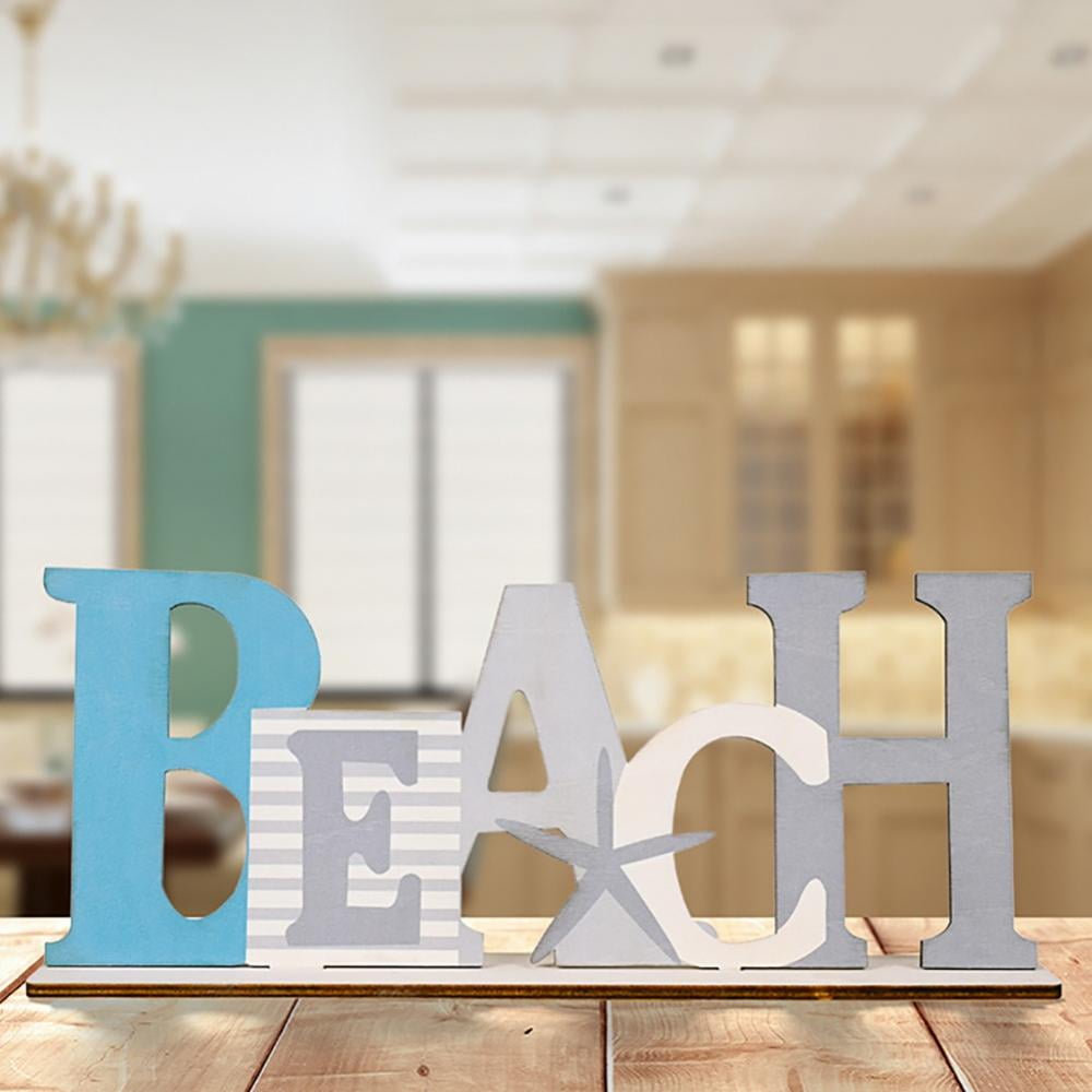 Beach Sign Ocean Party Decor,Wooden Table Decorations for Coastal Theme ...