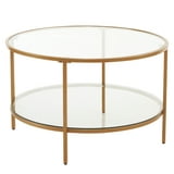 Ktaxon Golden Coffee Table, Modern 30.7" Round Table 2-Layer Display ...