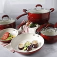 Oster Corbett 8-Piece Non-Stick Aluminum Cookware Set, Red - Walmart.com