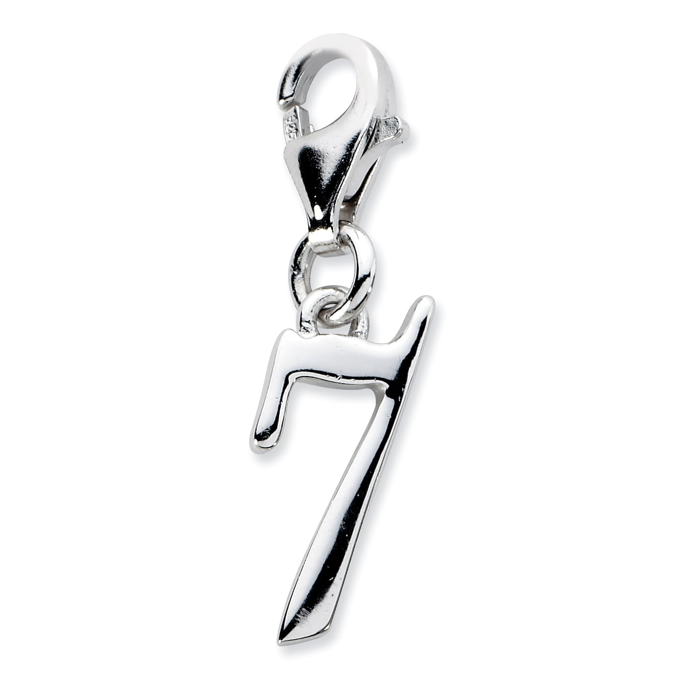 Sterling Silver Amore La Vita Polished Number 7 Charm Pendant with ...
