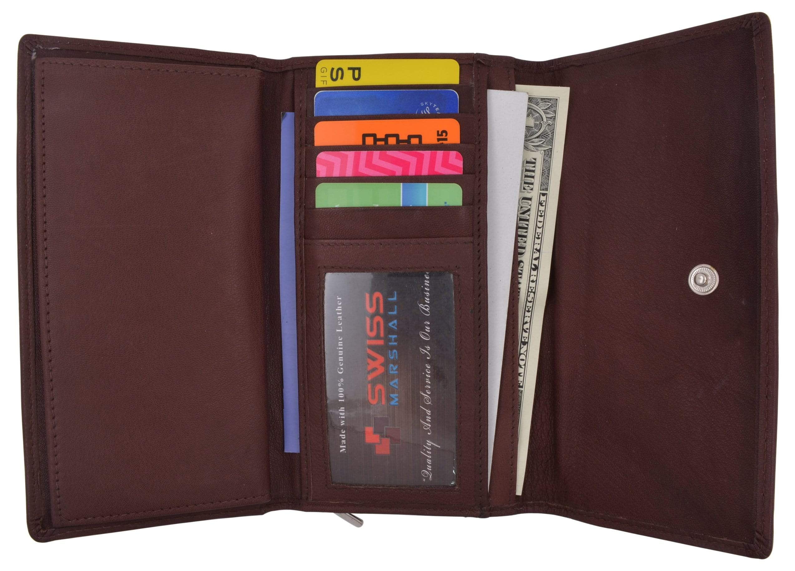 Genuine Leather Ladies Large Clutch Checkbook Holder Fashion Purse ...