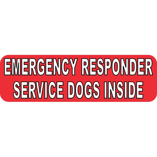 10in x 3in Service Dogs Inside Sticker Vinyl Emergency Sign Decal ...