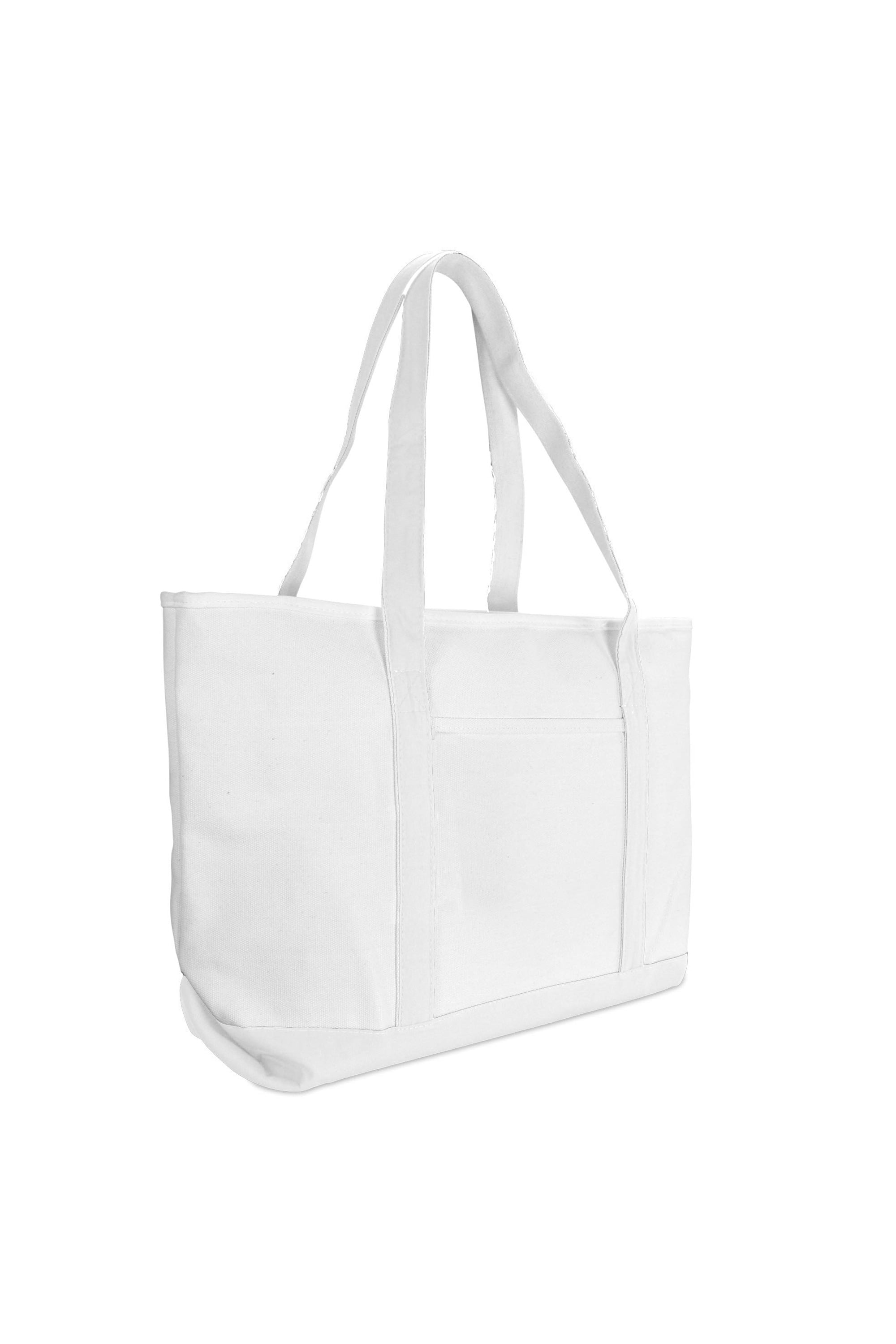 DALIX 23" Large Heavy Duty 24 oz. Cotton Canvas Shopping Tote Bag White ...