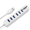 6 Port USB 2.0 Hub Featuring Integrated Cable Ideal for Laptop Computer ...