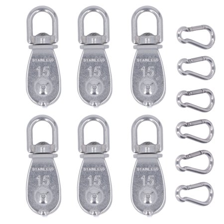 Swivel Lifting Wire Rope Pulley,6PCS M15 Single Pulley Wire Rope Towing ...