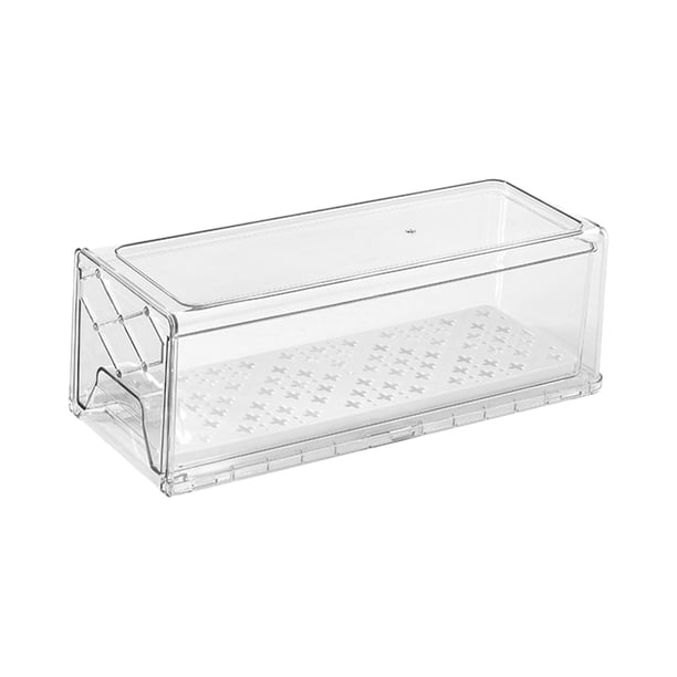 Fridge Drawers Bins W/Removable Drain Tray Pull Out Fruit Vegetable ...