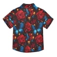 BZSMCE Short-Sleeve Button-Down Shirt Summer Blue Spotted Butterfly Red ...