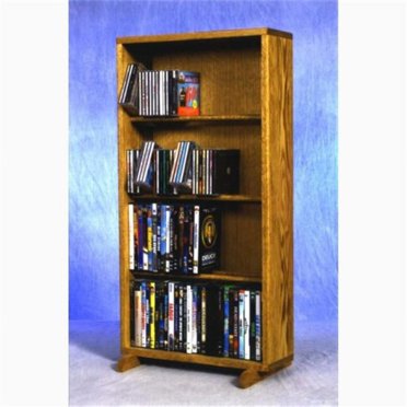 Wood Shed 405 Solid Oak 4 Row Dowel DVD-VHS Rack - Walmart.com
