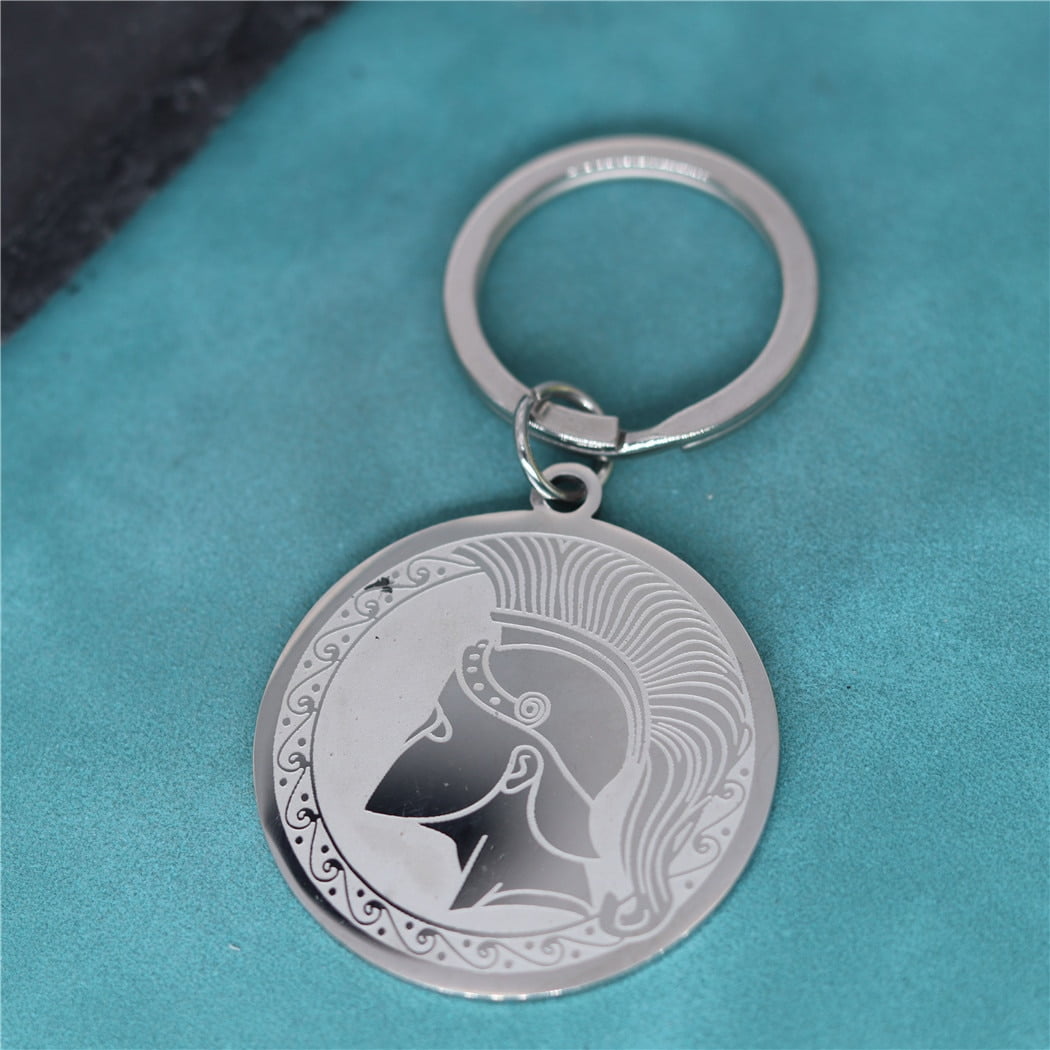 Nedar Spartan Warrior Helmet Keyring Pendant Stainless Steel Gladiator ...