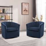 "Ebello Comfortable Blue Swivel Bucket Chair for Living Room and ...