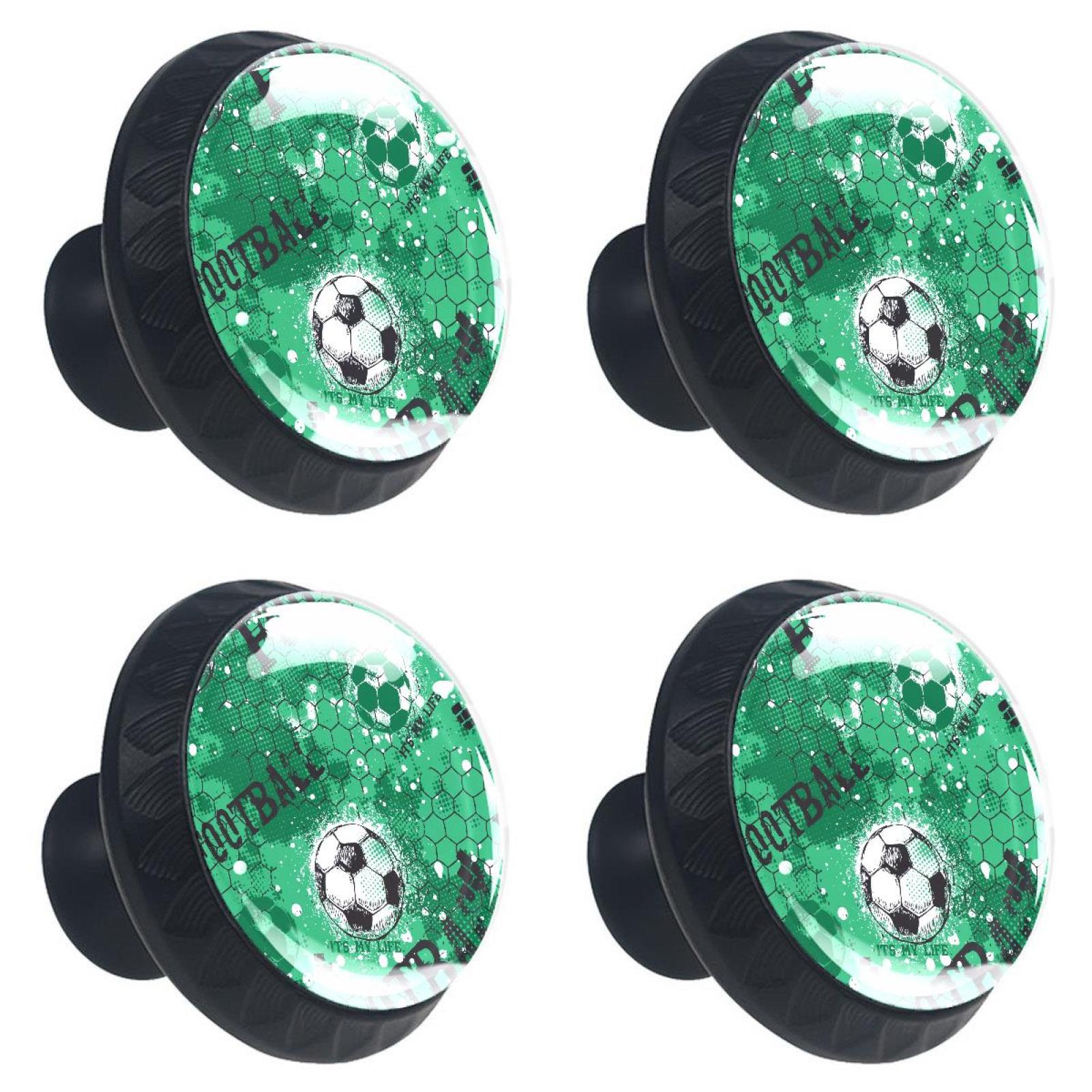 4 Pcs Football Knobs for Kitchen Cabinet Cupboard Dresser Bookcase ...