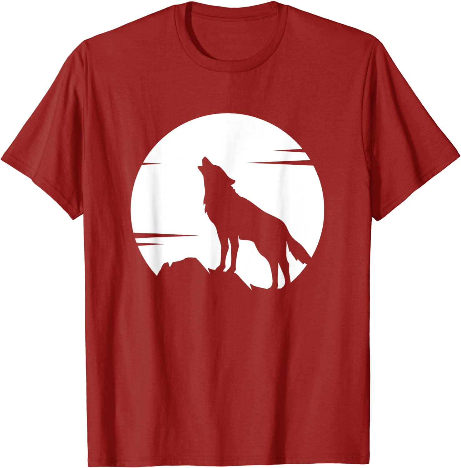 Lone Wolf Howling at the Moon Ululate Jackal Animal for Men T-Shirt ...