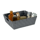 Simplify 2 Pack Large Woven Shelf Storage Basket in Grey - Walmart.com