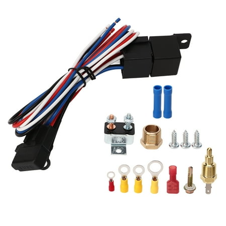 Radiator Fan Thermostat Control Relay Wire Kit,12V Electric Radiator ...