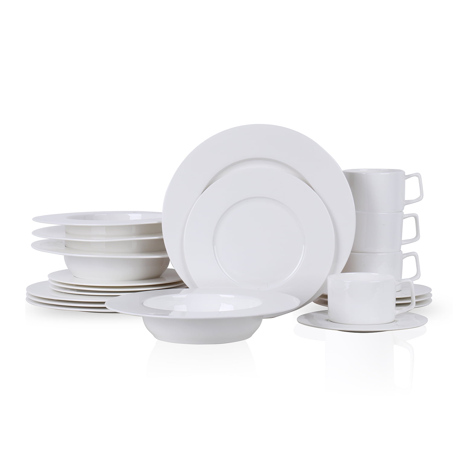 Stone Lain Sylvie 20-Piece Dinnerware Set Bone China, White - Walmart.com