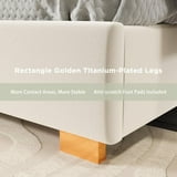 "HOWE Queen Size Platform Tufted Fabric Bed Frame, 61"" Headboard ...