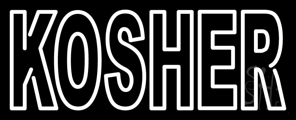 Kosher 1 LED Neon Sign 13 x 32 - inches, Black Square Cut Acrylic ...