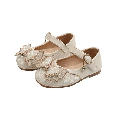 Felix & Flora Girls Gold Dress Shoes Mary Jane Ballet Flats Party ...