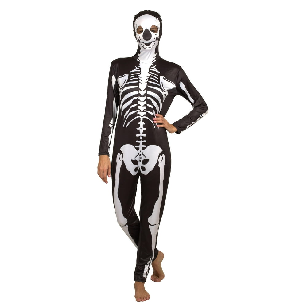 Prestigez Adult Skeleton Costume Thin Fit Stretchy Bodysuit, Size: S/M ...