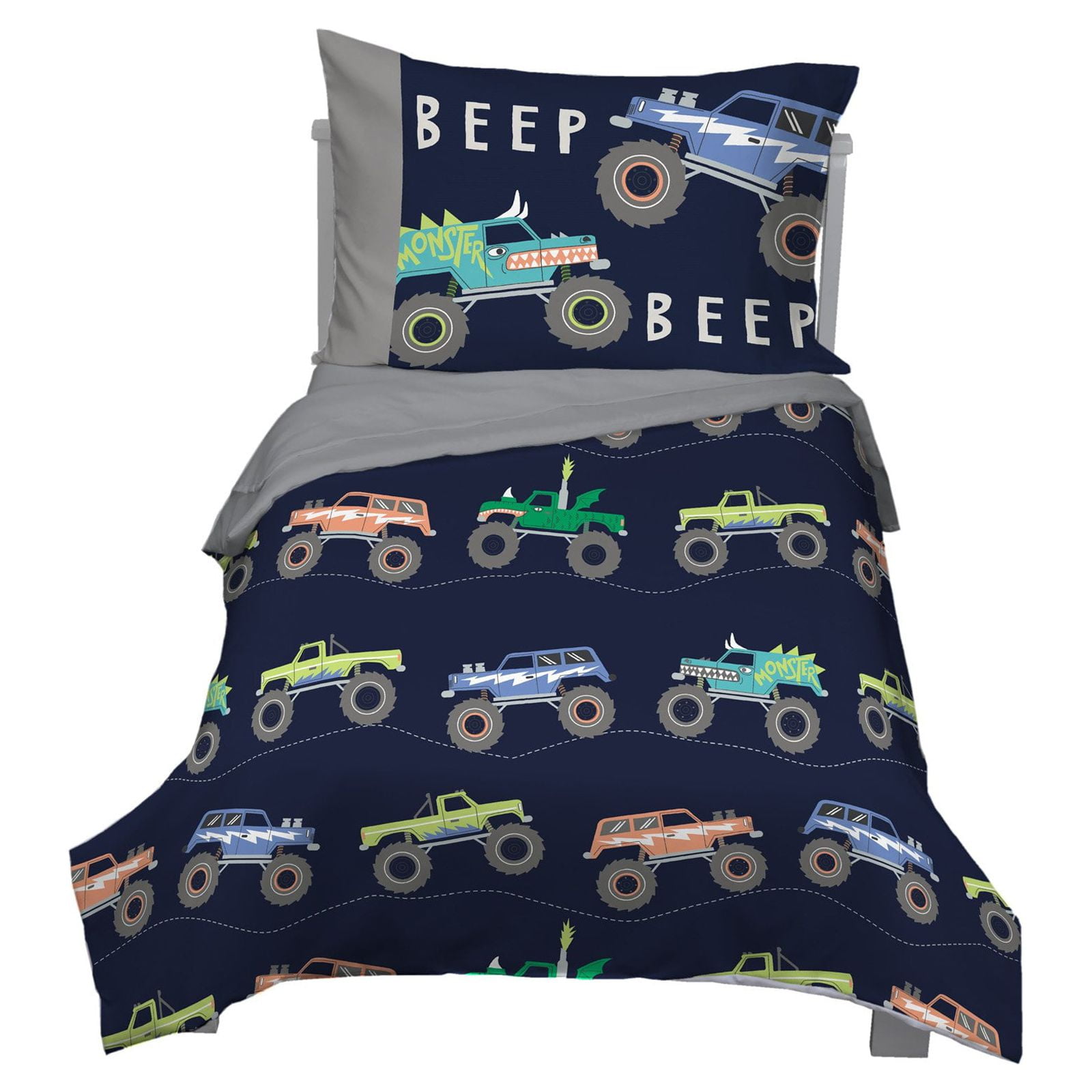Click here for Carters Monster Truck 4 Piece Toddler Bed Set  Nav... prices
