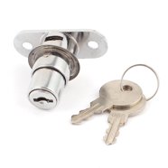 Cabinet Security Gold Tone Metal 0.8" Cylinder Drawer Lock w 2 Keys ...