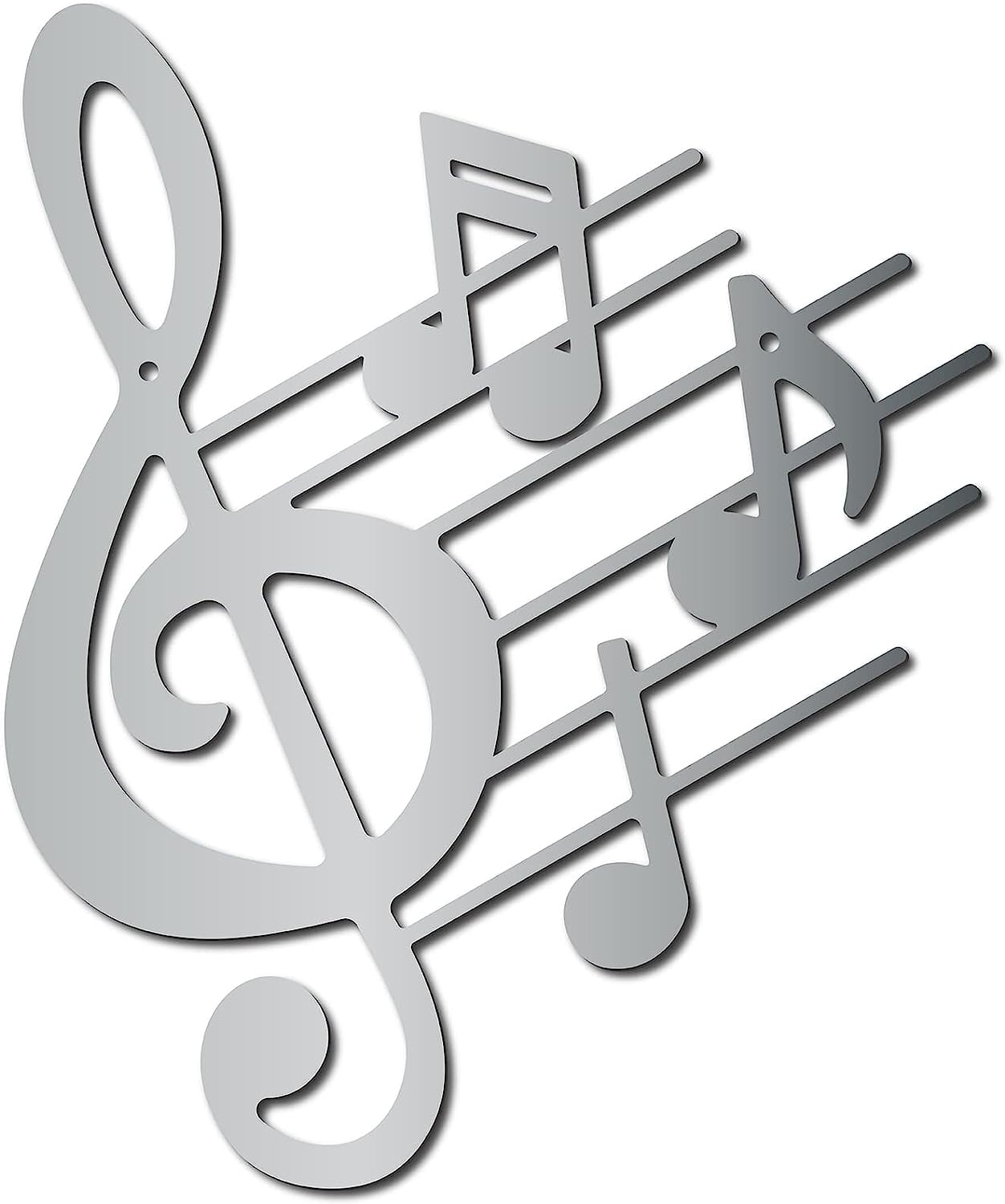 1pc Music Notes Wall Art Metal Vintage Treble Clef Wall Decor Black ...